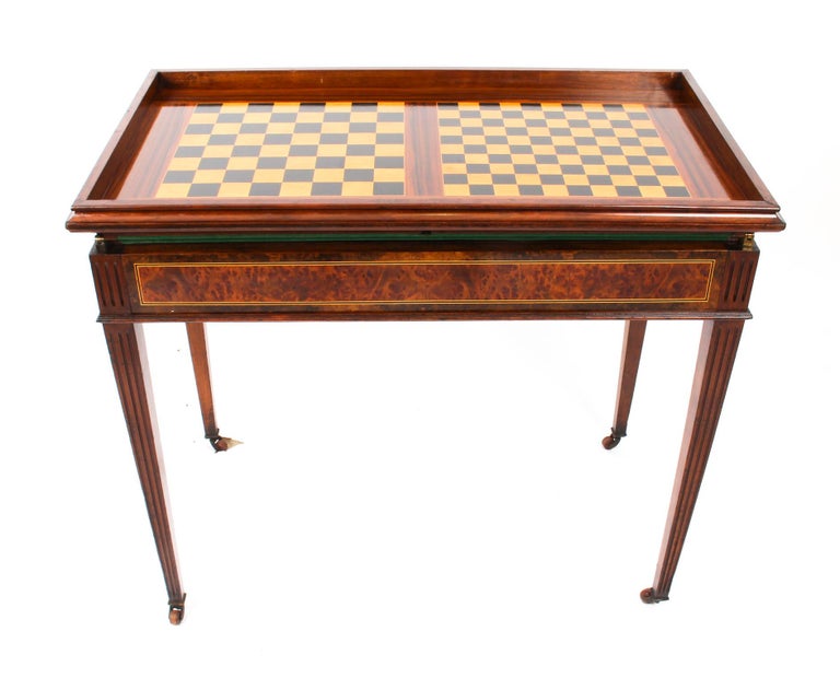 Antique French Burr Walnut Games Roulette Table, 19th Century at ...
