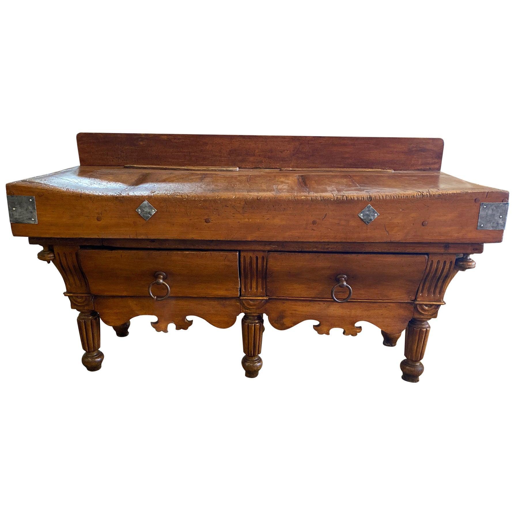Antique French Butcher Block at 1stDibs | butcher block 36, antique ...
