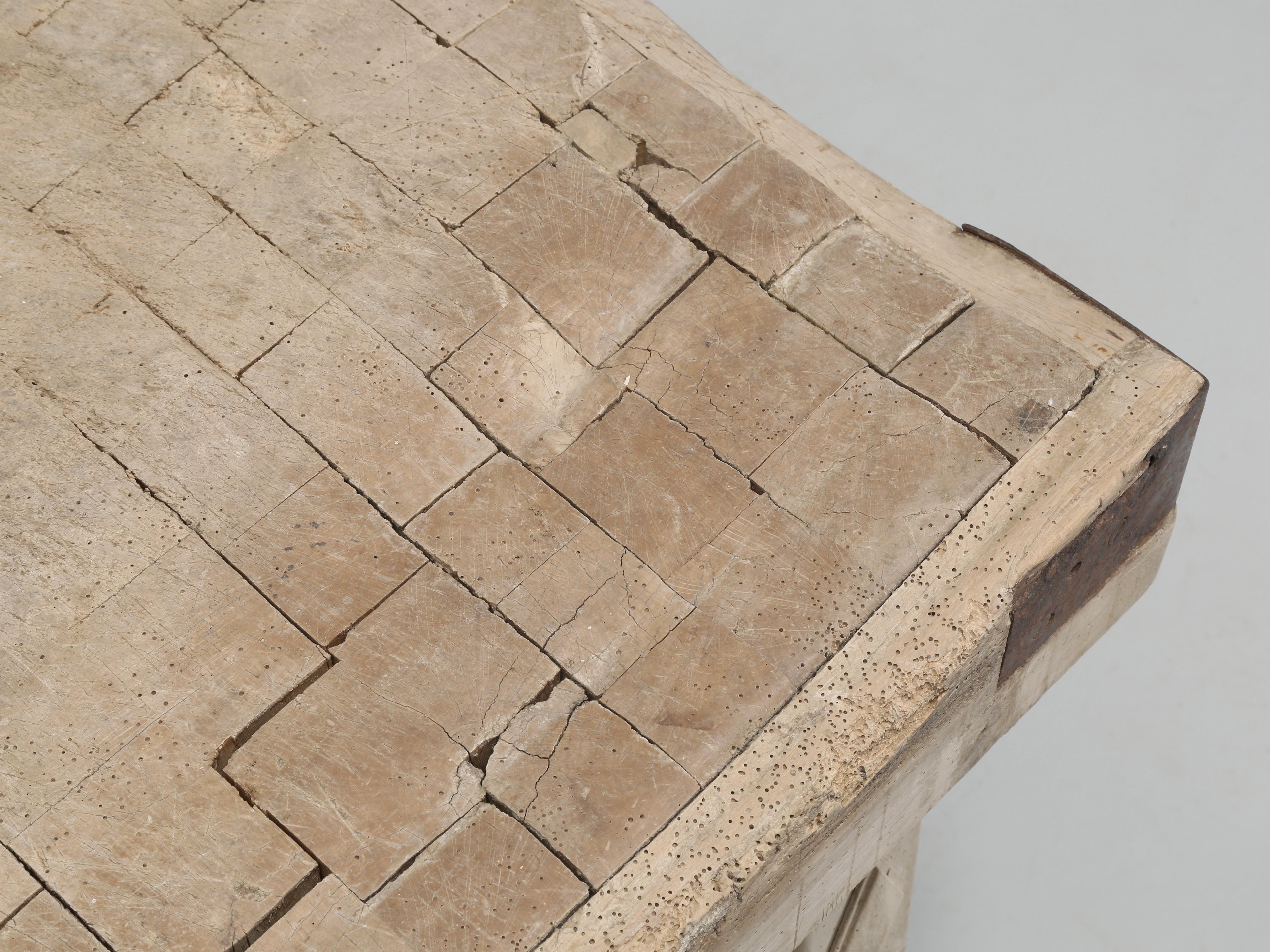 Antique French Butcher Block or Kitchen Island with an Amazing Natural ...