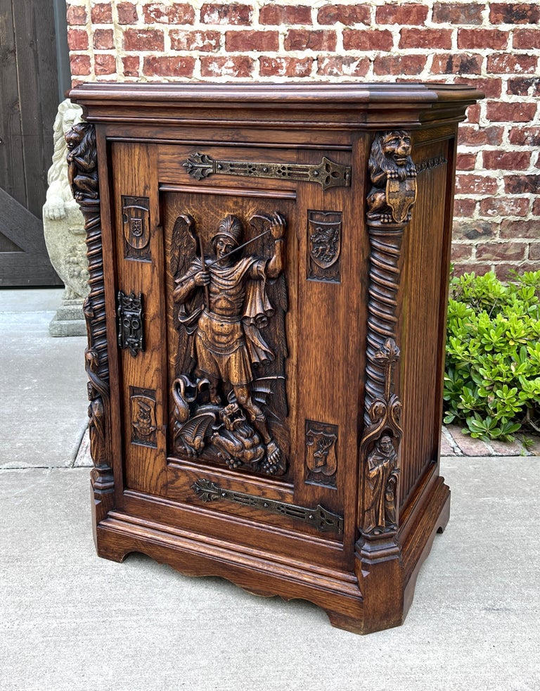Antique French Cabinet Cupboard St. Michael Barley Twist Renaissance ...