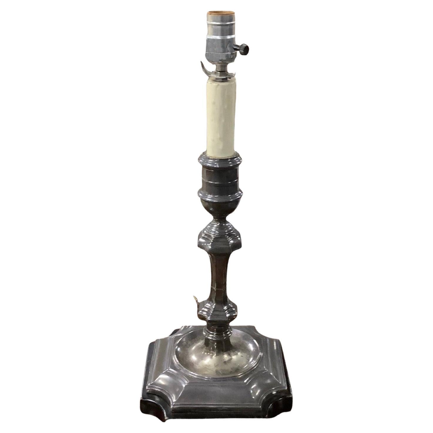 Antique French Candlestick Lamp For Sale at 1stDibs