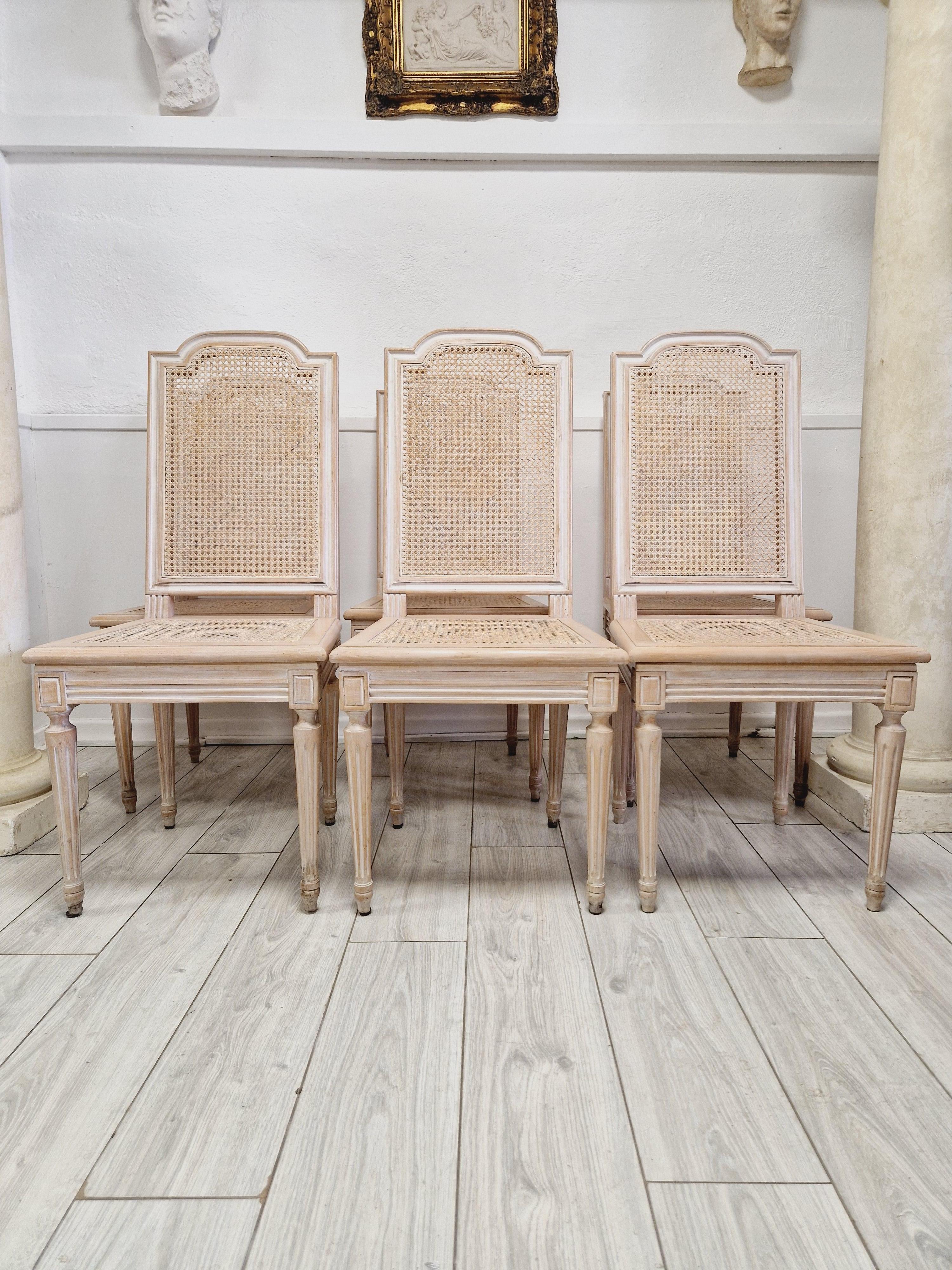 Antique French Cane Dining Chairs For Sale at 1stDibs