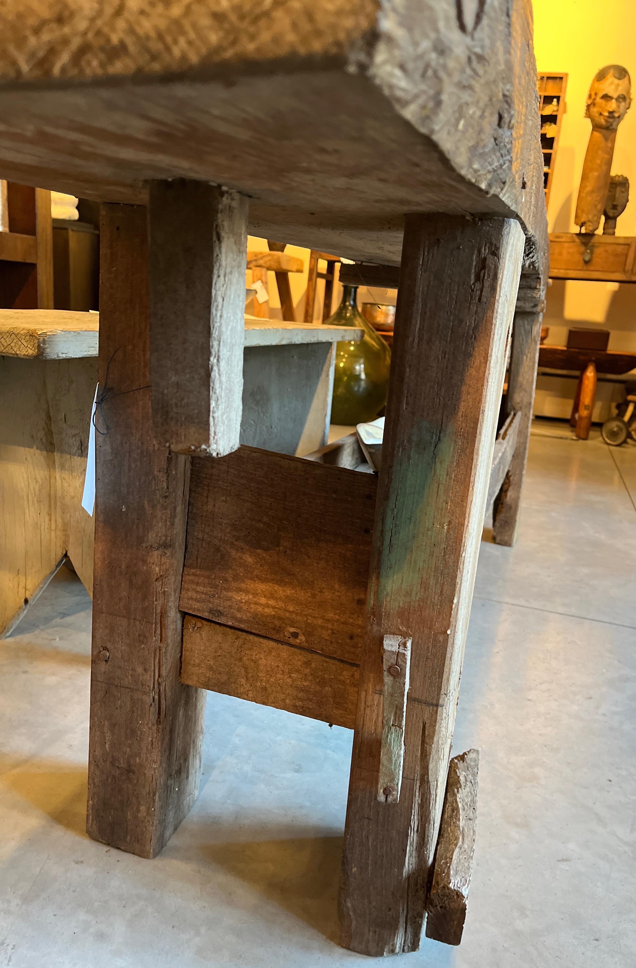 Antique French Carpenter's Table with Thick Top and Great Patina For ...