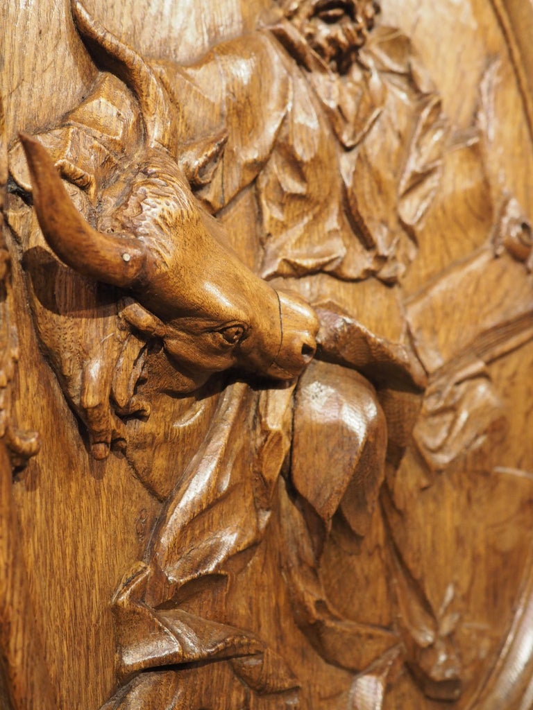 Antique French Carved and Incurved Oak Bas Relief Plaque of St Luke ...