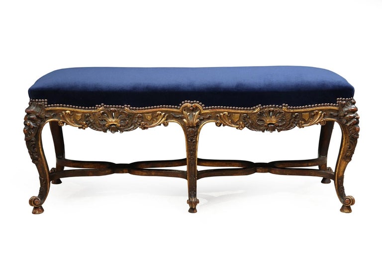 Antique French Carved and Parcel Gilt Long Stool, circa 1860 For Sale ...