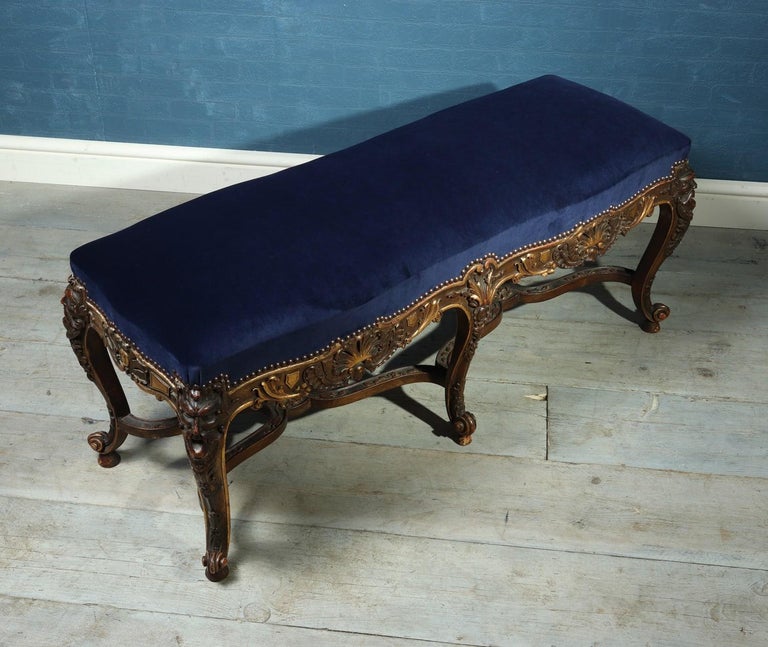 Antique French Carved and Parcel Gilt Long Stool, circa 1860 For Sale ...