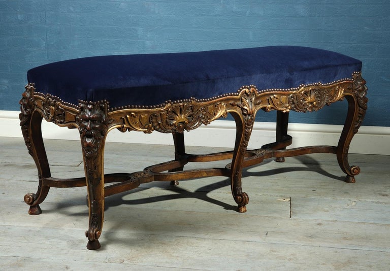 Antique French Carved and Parcel Gilt Long Stool, circa 1860 For Sale ...