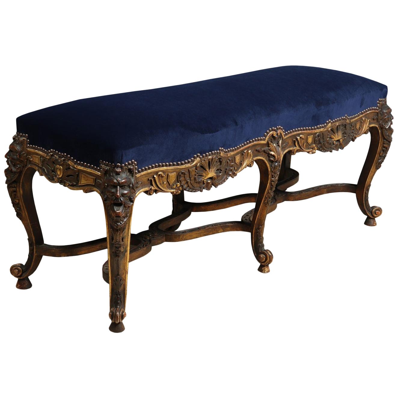 Antique French Carved and Parcel Gilt Long Stool, circa 1860 For Sale ...