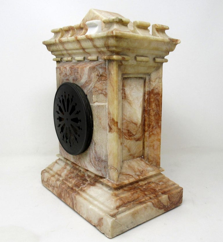 Antique French Carved Marble Architectural Castle Form Mantle Clock ...