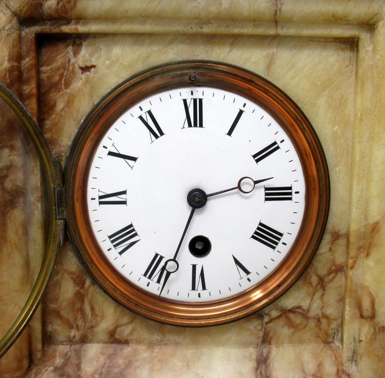 Antique French Carved Marble Architectural Castle Form Mantle Clock ...