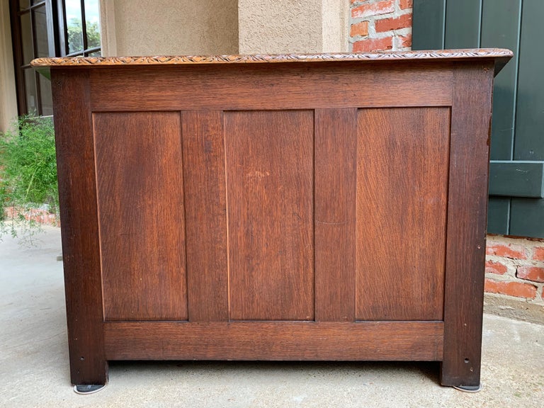 Antique French Carved Oak Altar Hall Table Sofa Foyer Gothic Chapel ...