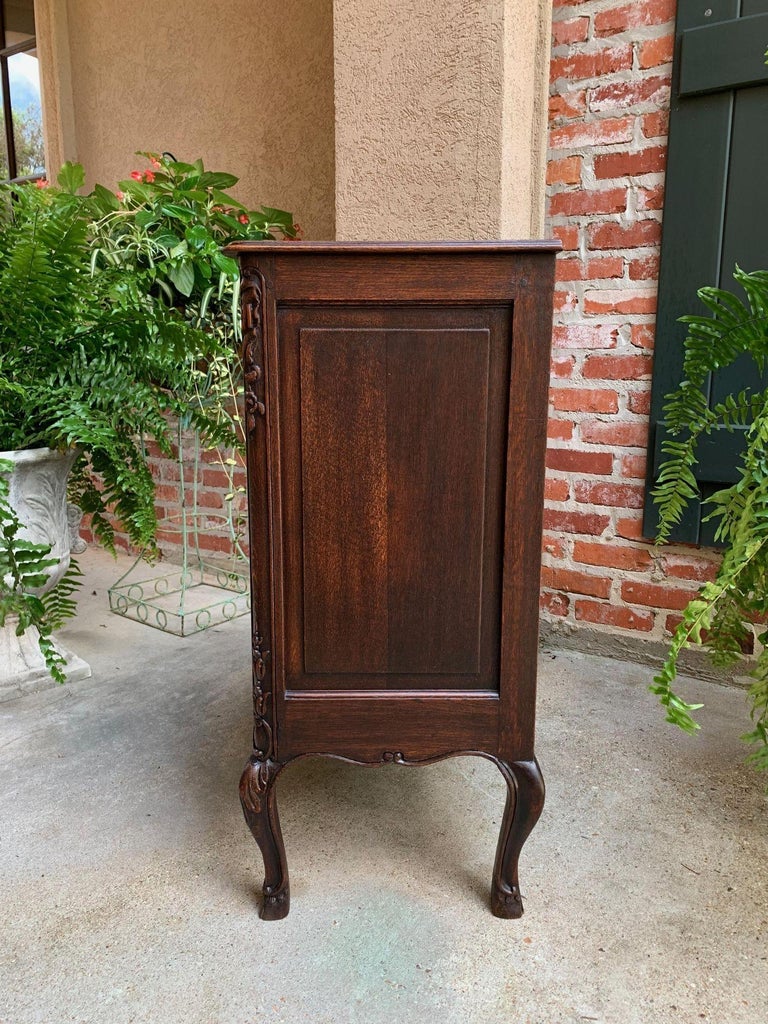 Antique French Carved Oak Commode Chest of Drawers Table Louis XV ...