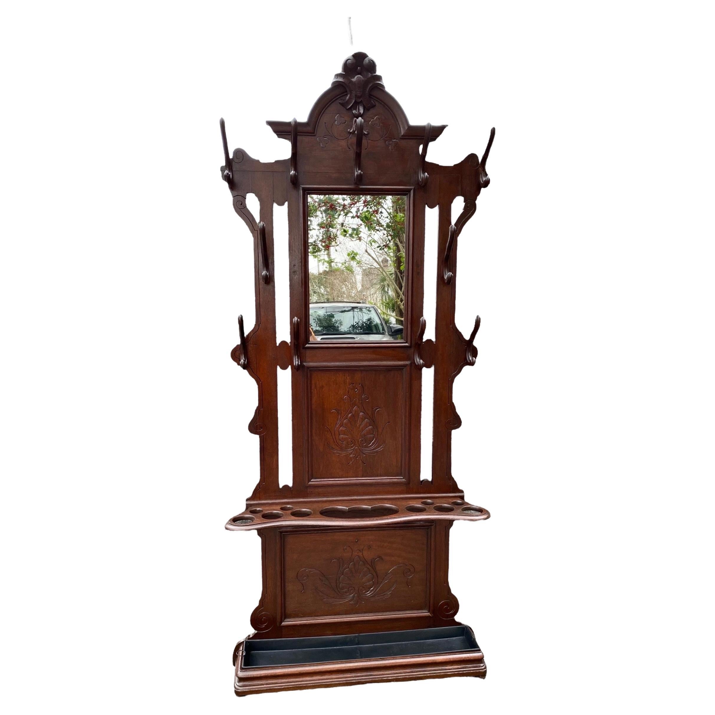 Antique Thonet Bent Wood Oak Coat Hall Tree circa 1920 at 1stDibs