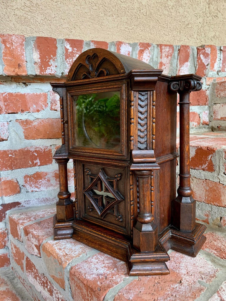 Antique French Carved Oak Monstrance Reliquary Box Liturgical Gothic ...