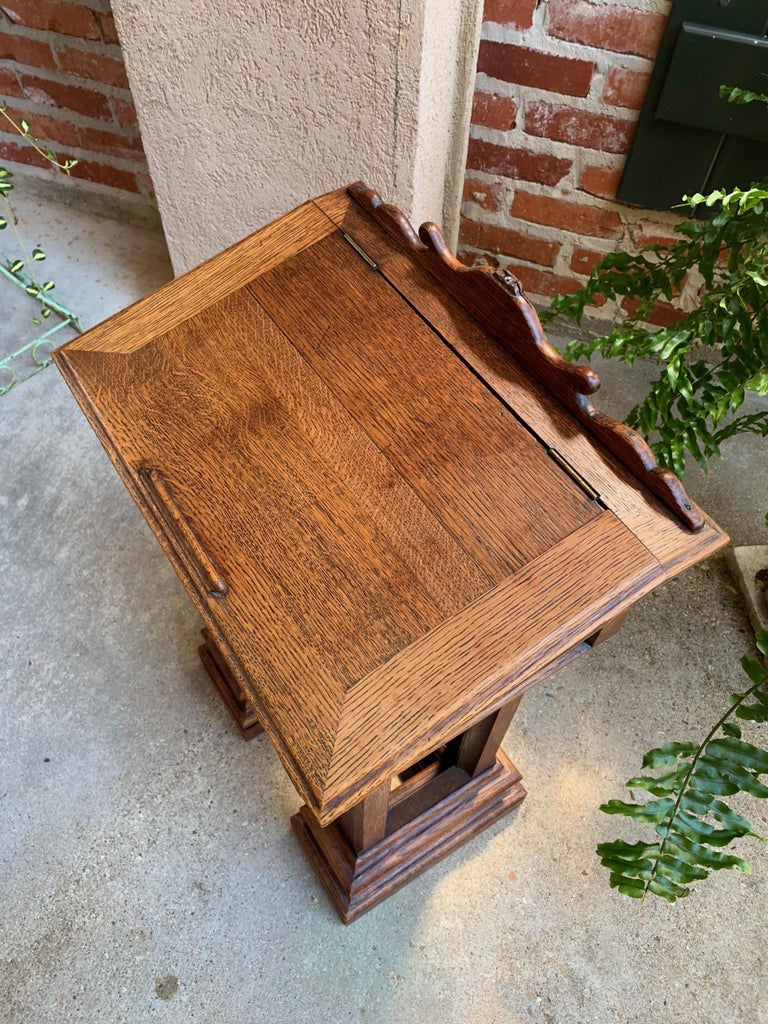 Antique French Carved Oak Podium Table Top Lectern Gothic Liturgical ...