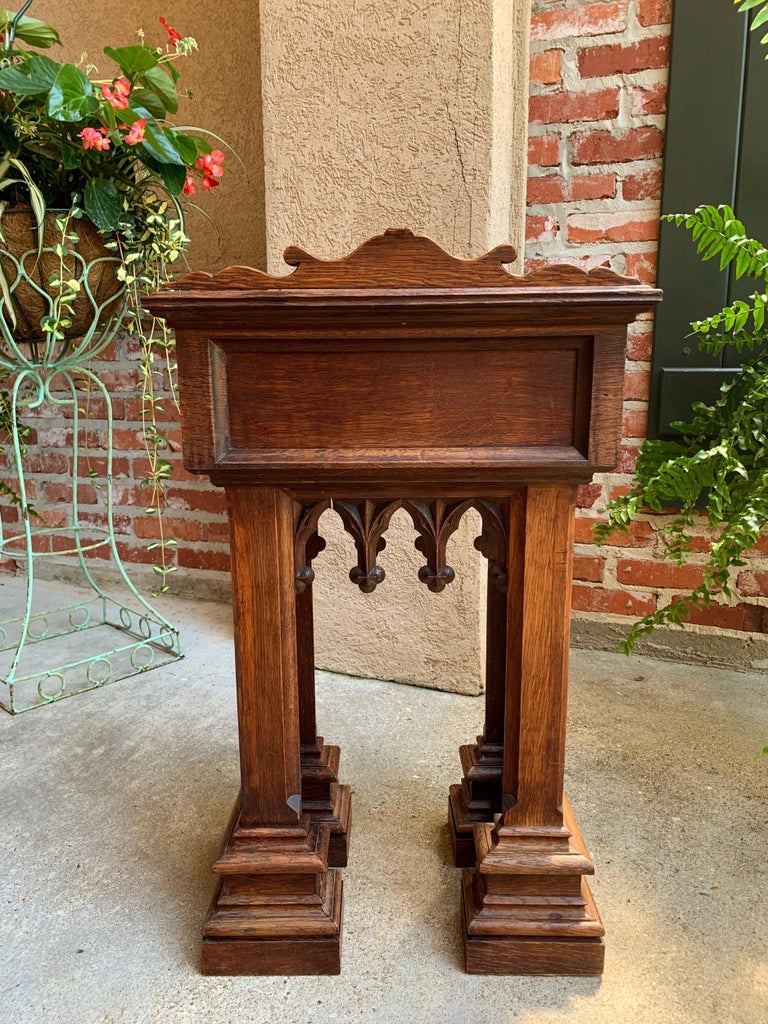 Antique French Carved Oak Podium Table Top Lectern Gothic Liturgical ...