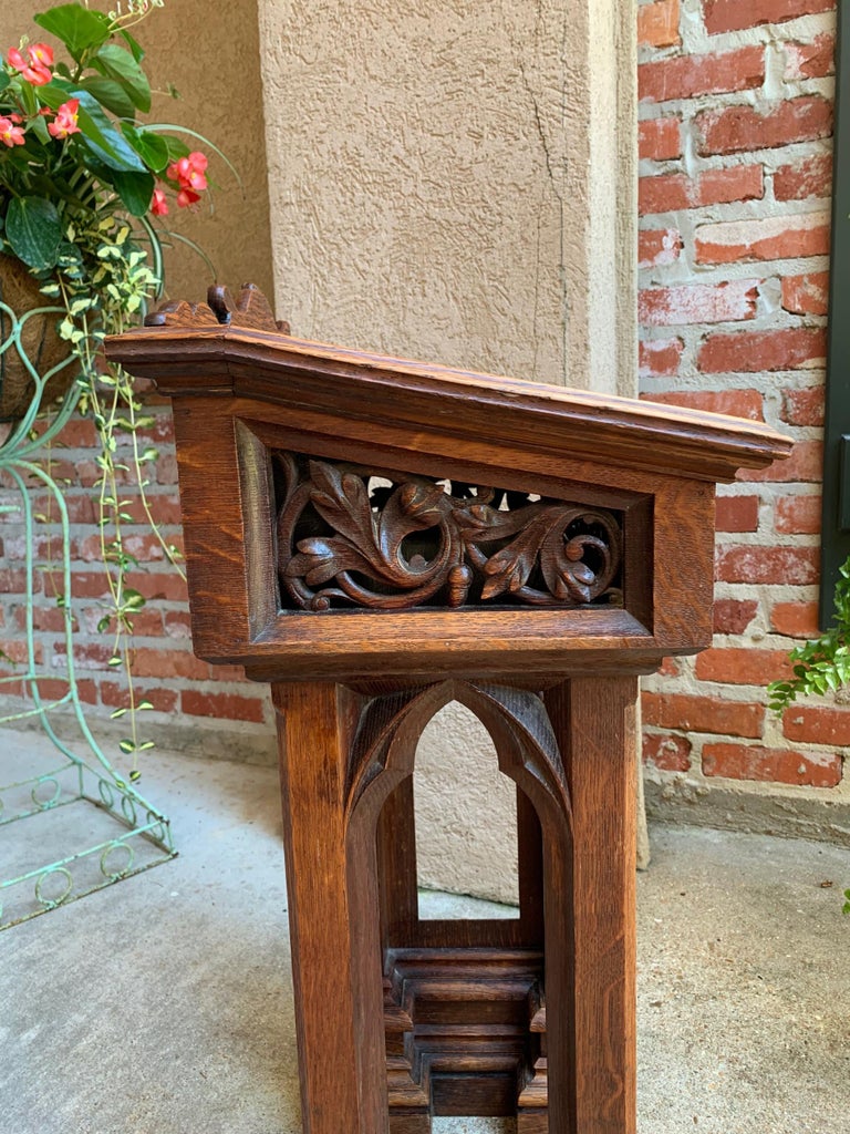 Antique French Carved Oak Podium Table Top Lectern Gothic Liturgical ...