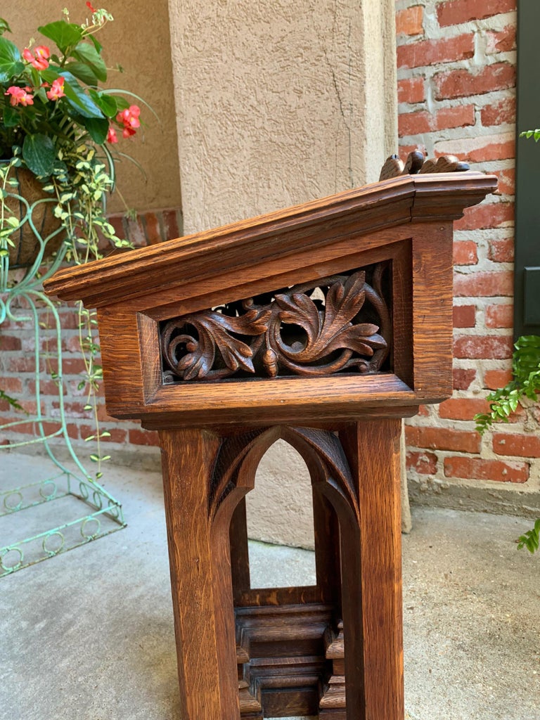 Antique French Carved Oak Podium Table Top Lectern Gothic Liturgical ...