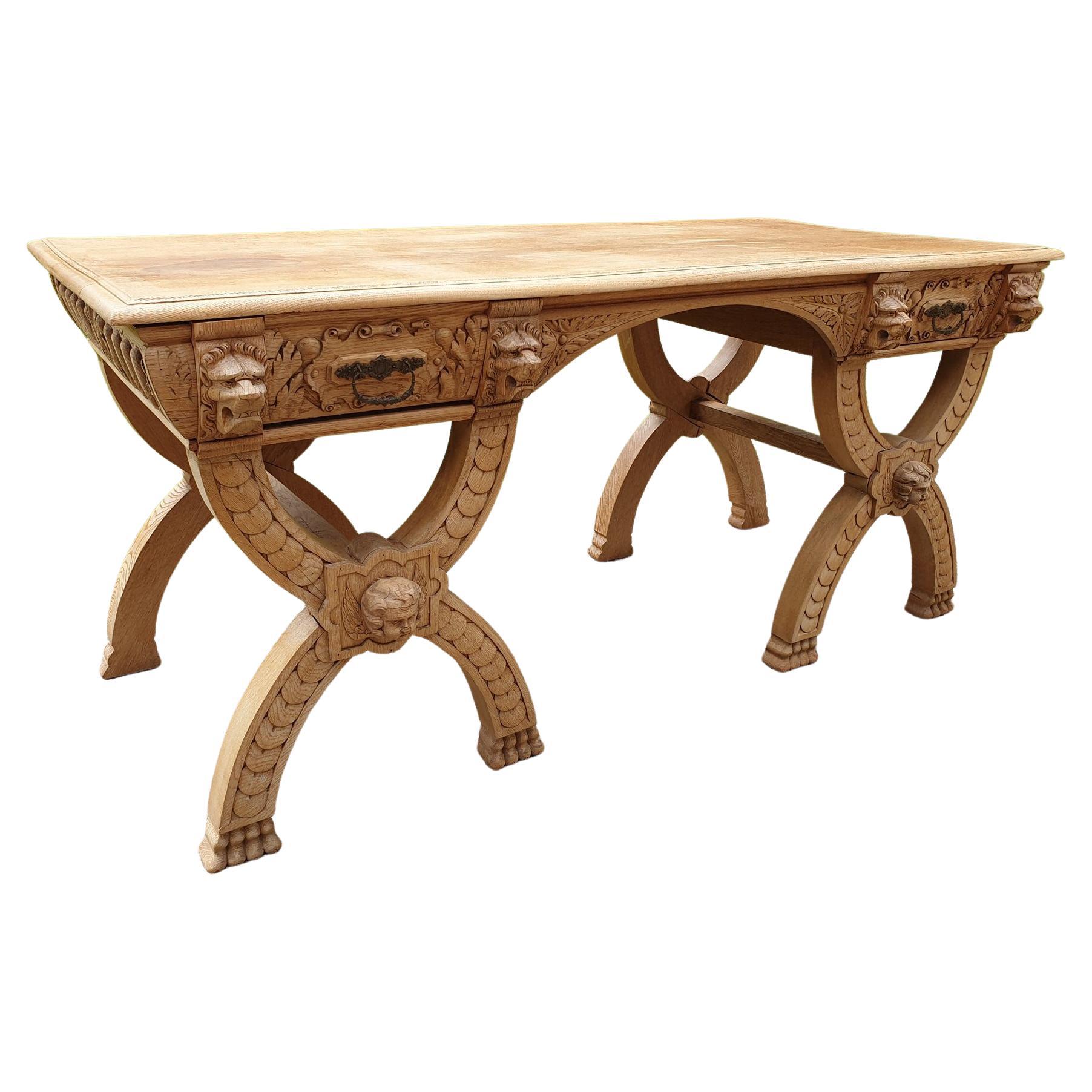 Antique 1940s Oak Lab Desk Table by Welch at 1stDibs