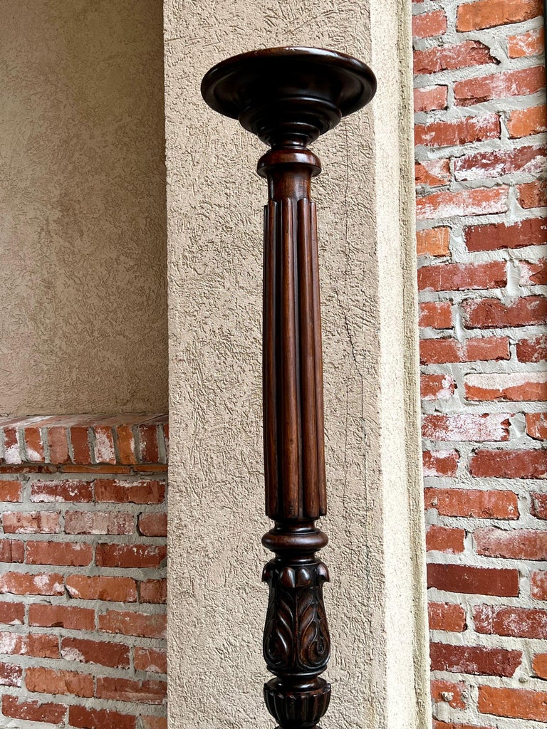 Antique French Carved Pedestal Plant Stand Bronze Column Display ...