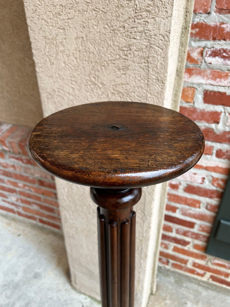 Antique French Carved Pedestal Plant Stand Bronze Column Display ...