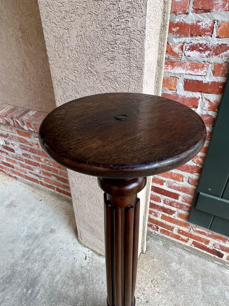 Antique French Carved Pedestal Plant Stand Bronze Column Display ...