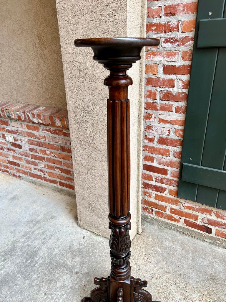 Antique French Carved Pedestal Plant Stand Bronze Column Display ...