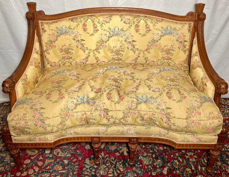 Antique French Carved Walnut Canapé Settee, Circa 1860. For Sale at 1stDibs