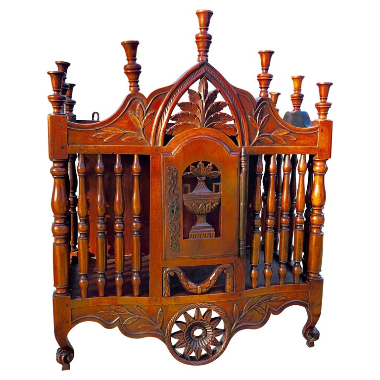 Antique French Carved Walnut Panetière For Sale at 1stDibs