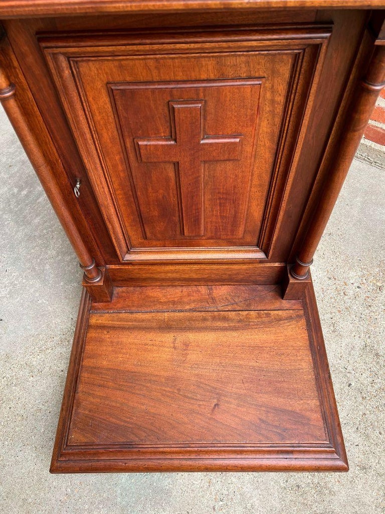 Antique French Carved Walnut Prayer Kneeler Prie Dieu Chapel Gothic ...