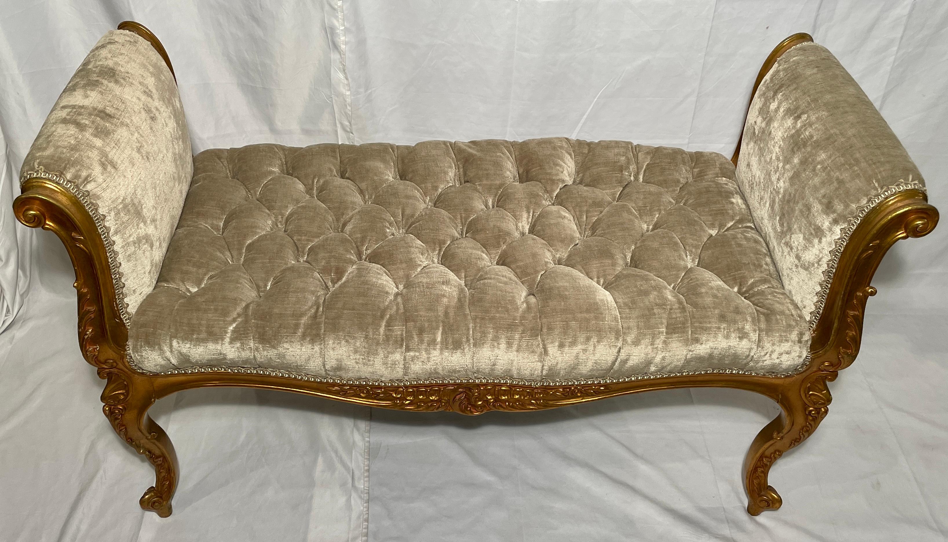 Antique French Carved Wood with Gold Leaf Bench, circa 1890 For Sale at ...