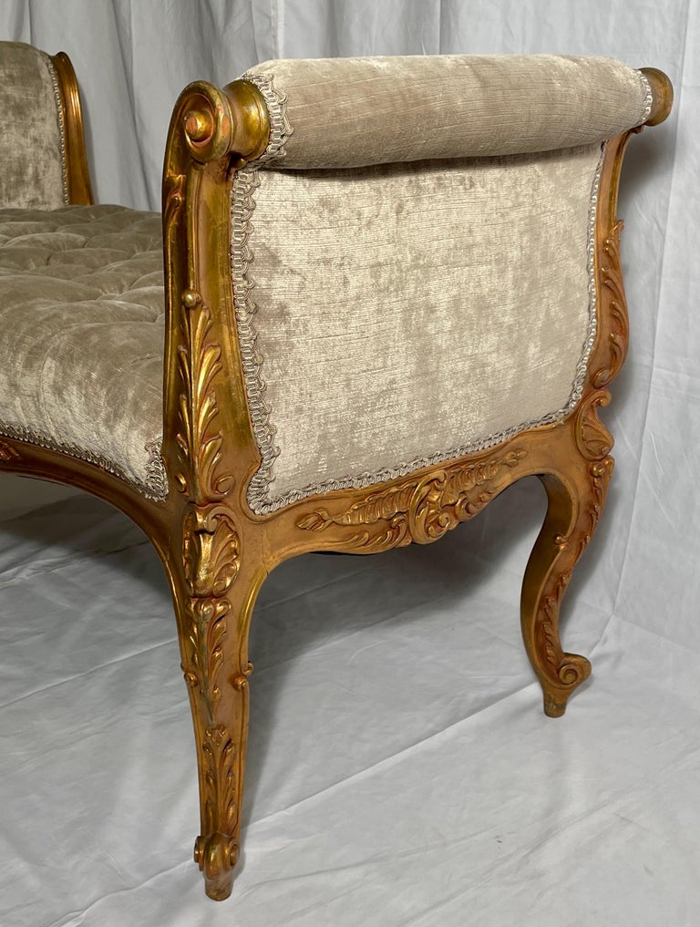 Antique French Carved Wood with Gold Leaf Bench, circa 1890 For Sale at ...
