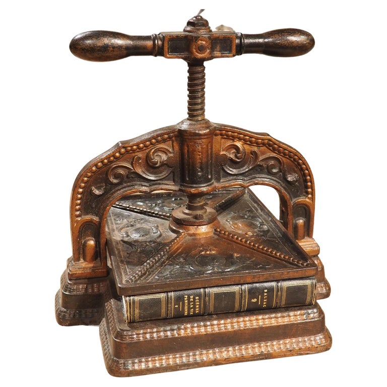 Antique French Cast Iron Book Binding Press, Circa 1900 For Sale at 1stDibs