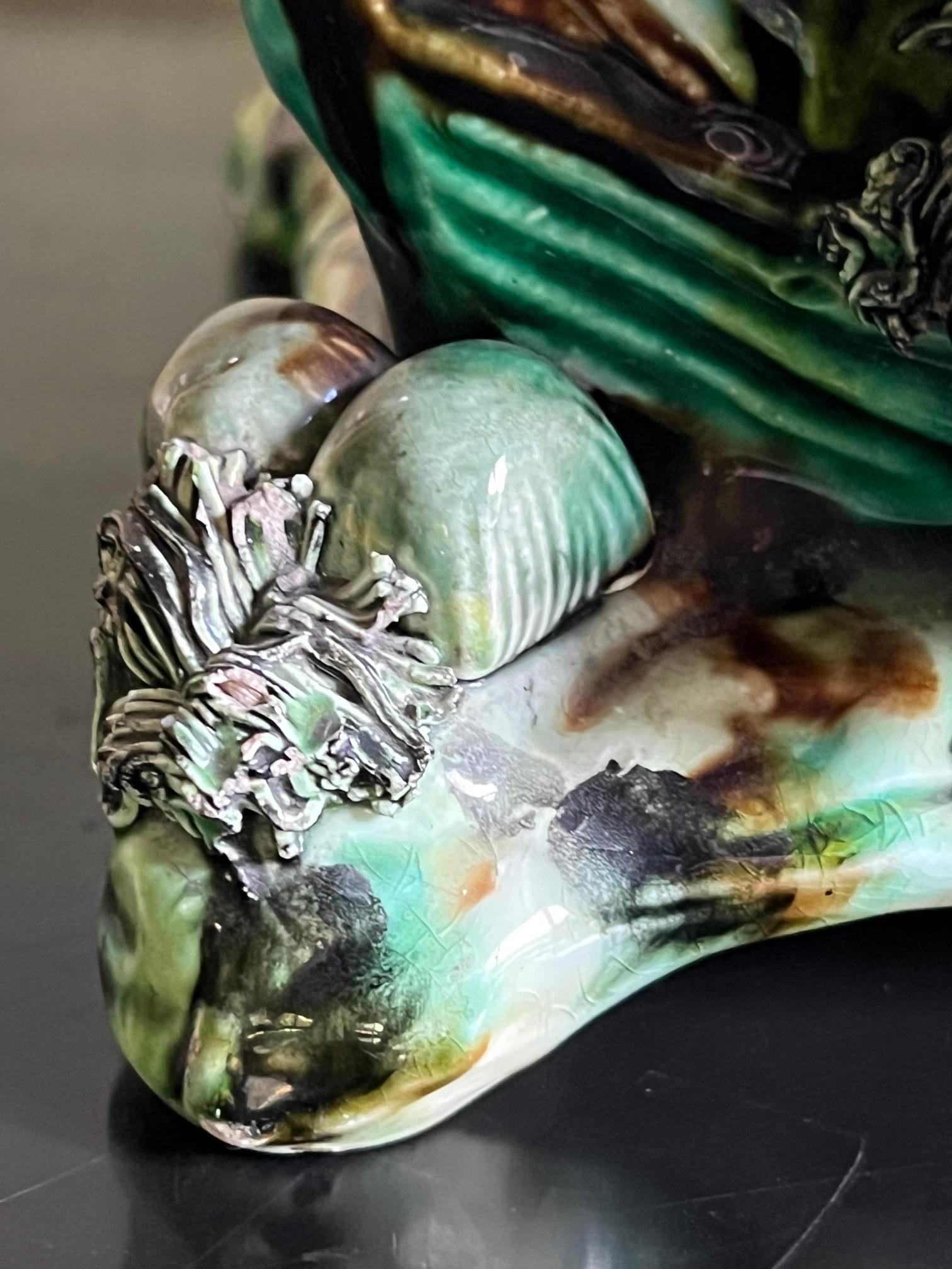 Antique French Ceramic Palissy Style Jardiniere, circa 1885 at 1stDibs