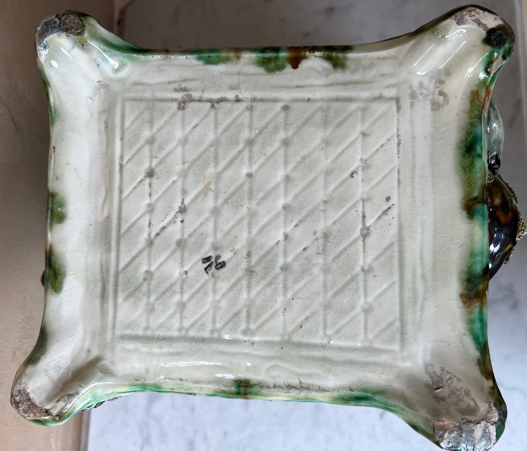 Antique French Ceramic Palissy Style Jardiniere, circa 1885 at 1stDibs