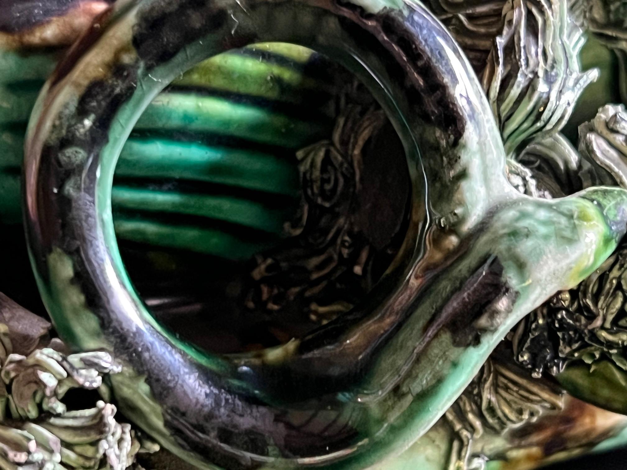 Antique French Ceramic Palissy Style Jardiniere, circa 1885 at 1stDibs