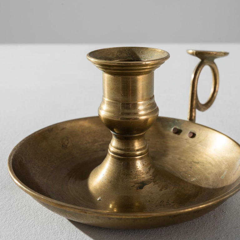 Antique French Chamberstick Candle Holder For Sale at 1stDibs