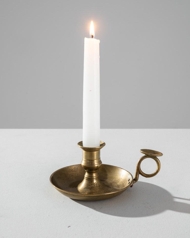 Antique French Chamberstick Candle Holder For Sale at 1stDibs