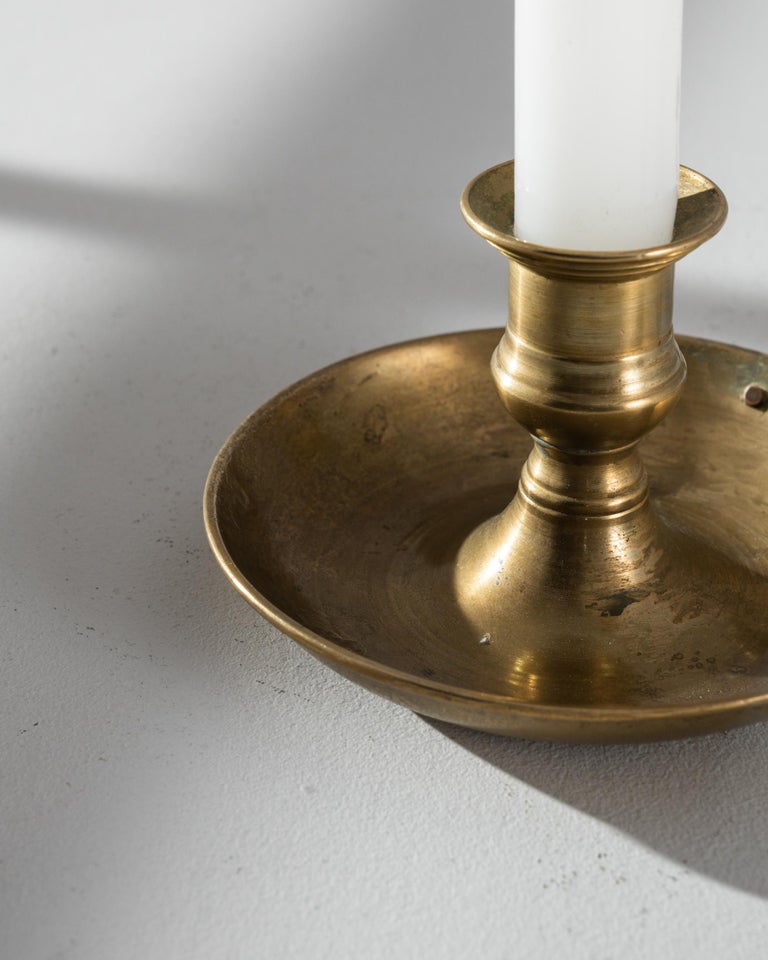 Antique French Chamberstick Candle Holder For Sale at 1stDibs