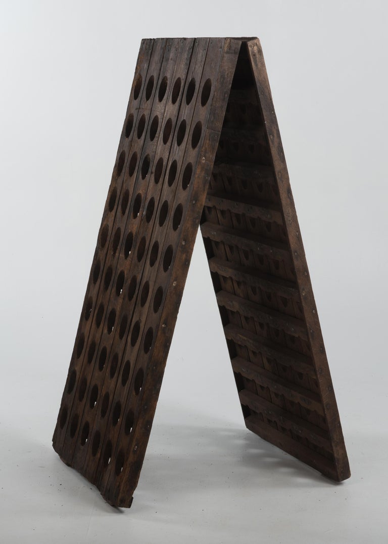 Antique French Champagne Two Side 120 Bottles Riddling Rack at 1stDibs ...