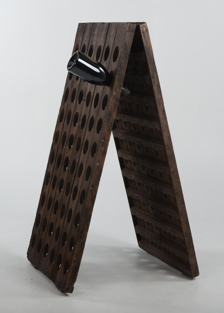 Antique French Champagne Two Side 120 Bottles Riddling Rack at 1stDibs ...