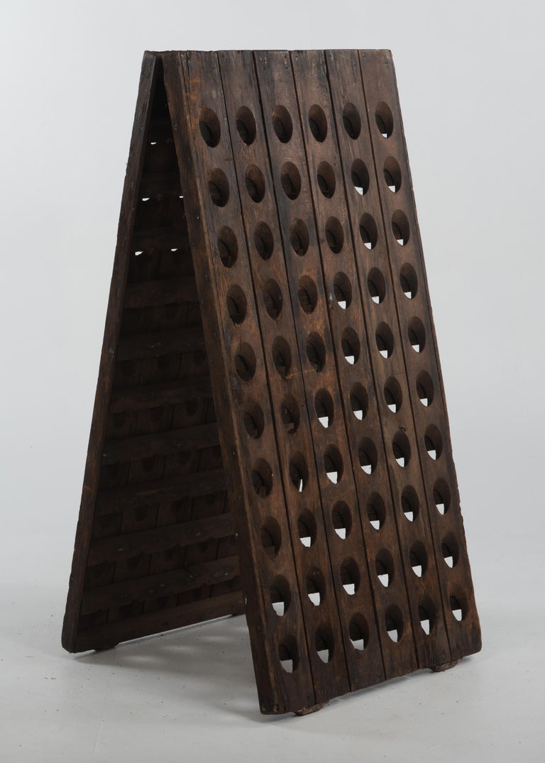 Antique French Champagne Two Side 120 Bottles Riddling Rack at 1stDibs ...