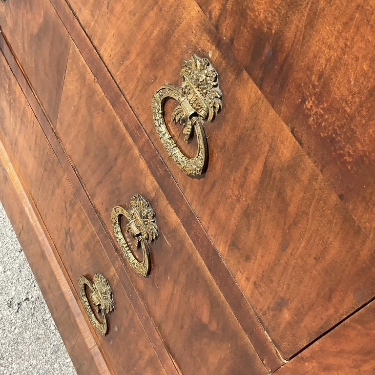 Antique French Charles X Book Matched Commode For Sale at 1stDibs