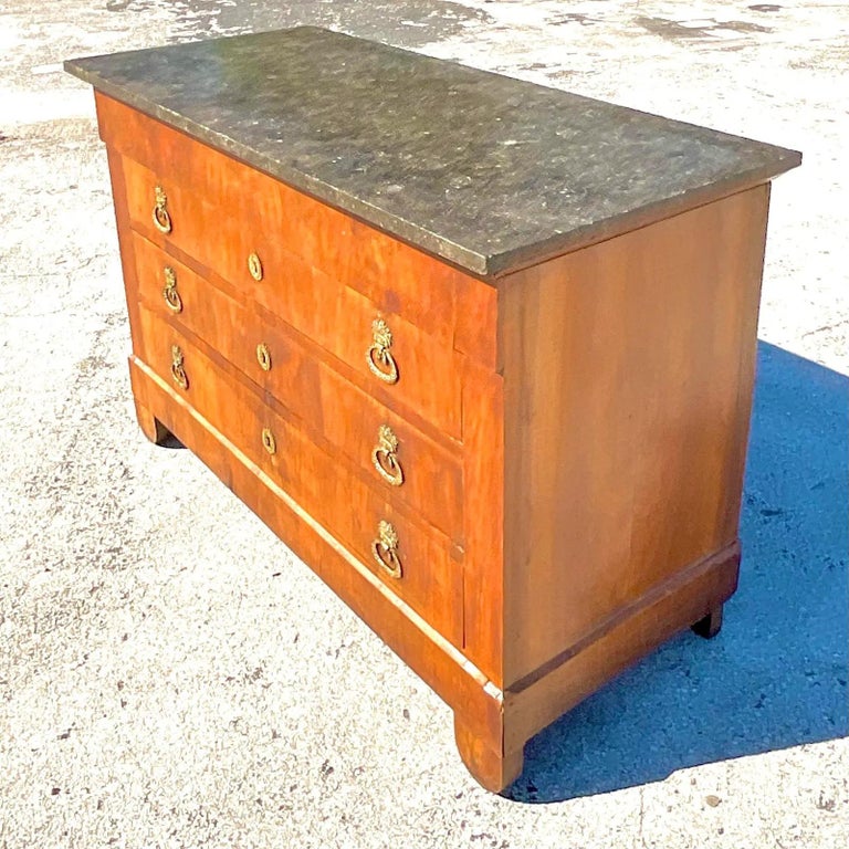 Antique French Charles X Book Matched Commode For Sale at 1stDibs