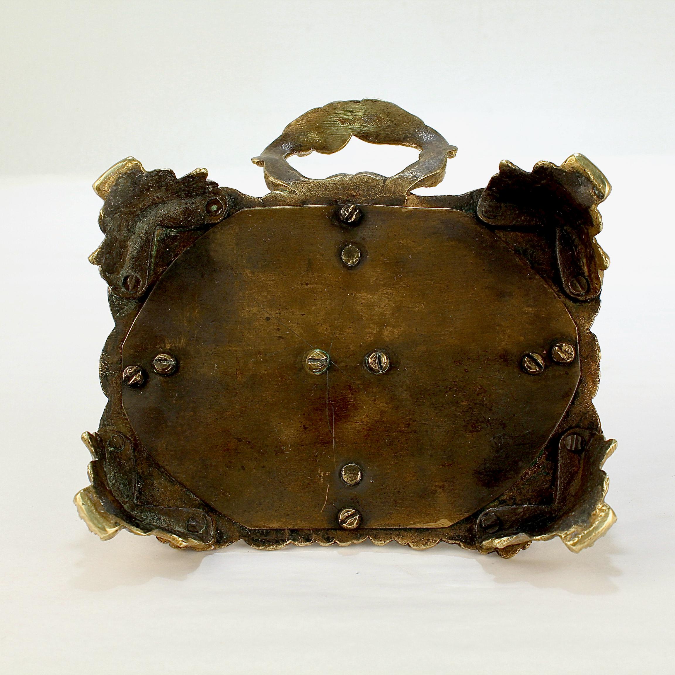 Antique French Charles X Gilt Bronze Inkstand / Standish with Cut Glass ...