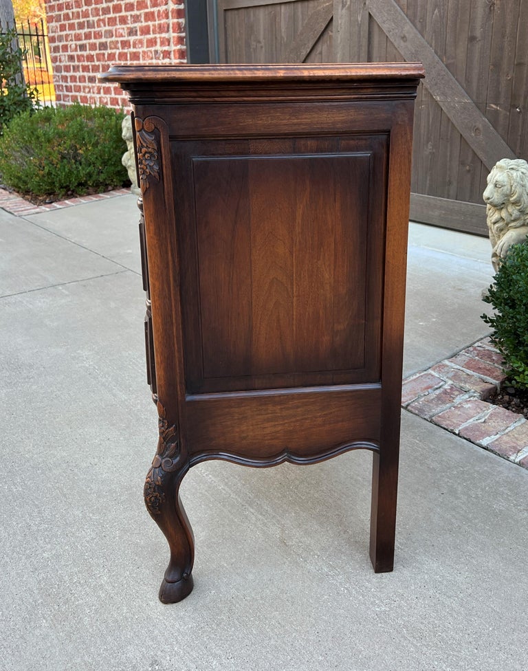 Antique French Chest of Drawers Cabinet 3-Drawer Carved Walnut w Keys c ...