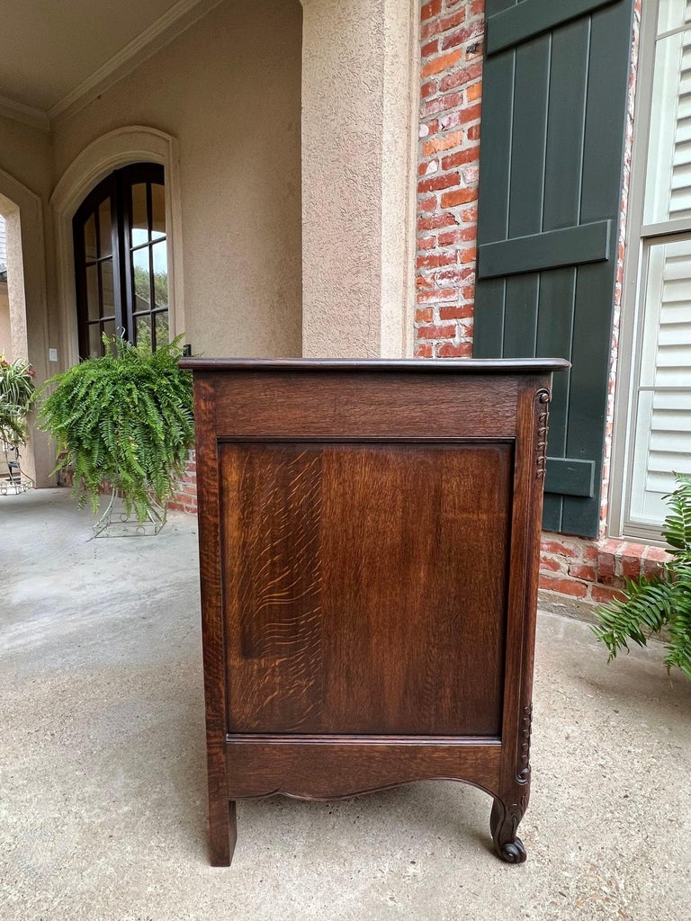 Antique French Chest of Drawers Cabinet Commode Louis XV Carved Oak ...