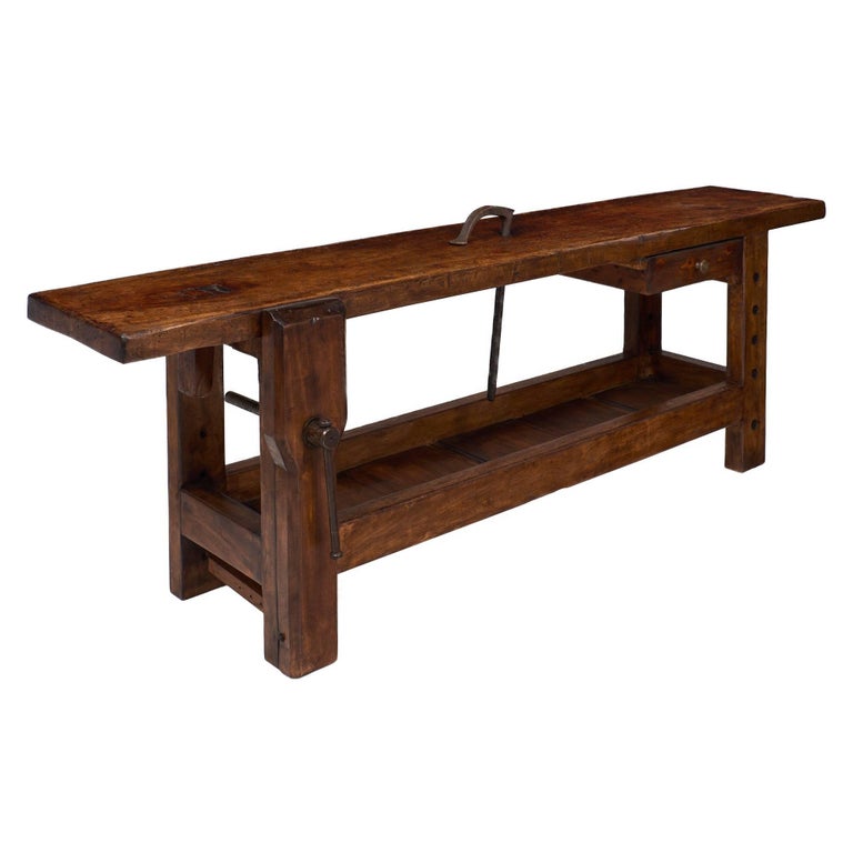 Antique French Chestnut Workbench at 1stdibs