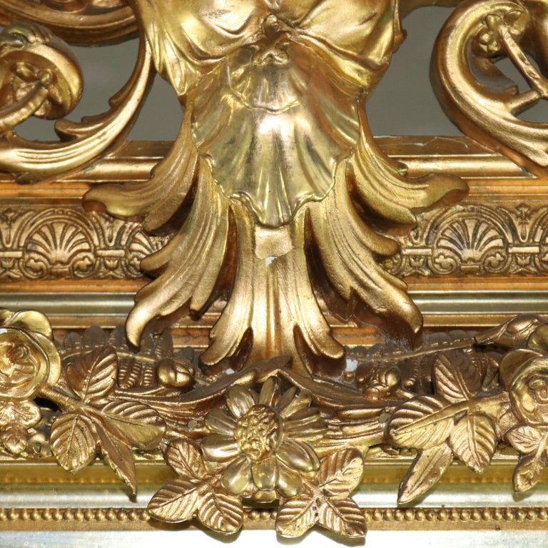 Antique French Classical Baroque Style Figural Giltwood Pier Mirror ...