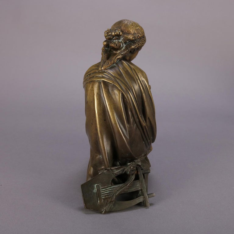 Antique French Classical Bronze Sculpture of Seated Muse after Moreau ...